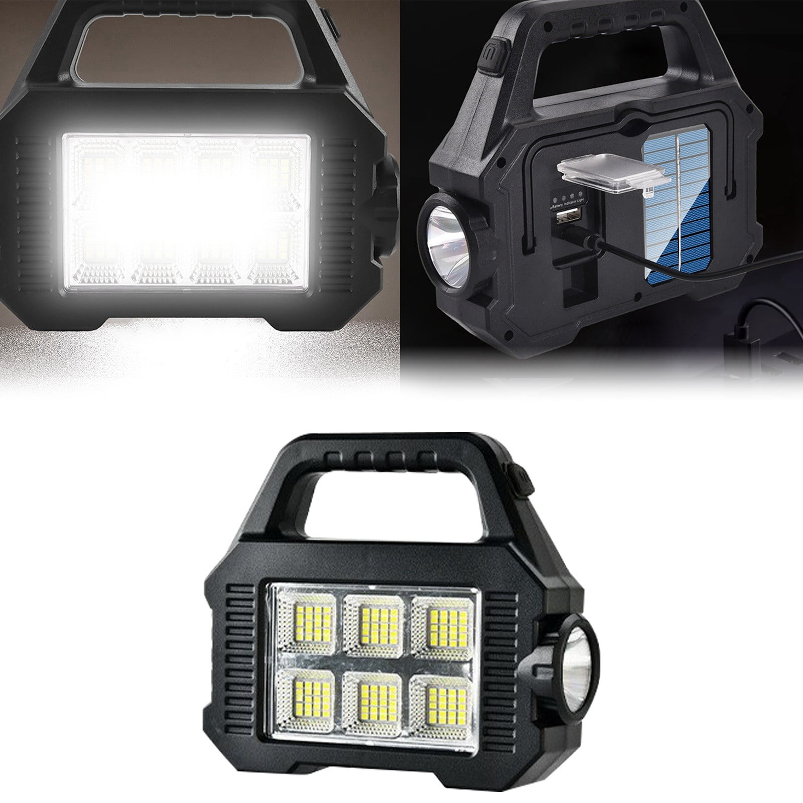 Riforla Solar Flashlight Handheld Solar Flashlight With Usb Charging Rainproof Flashlight Rechargeable Multifunction Searchlight For Fishing Outdoor C