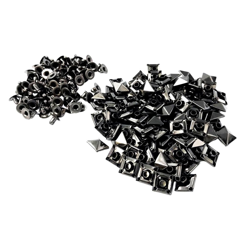 100 Sets Metal Square Rivet Studs DIY Leather Crafts 6/7/8/9/10/12mm ...