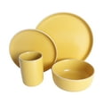Gap Home Color Matte 16-Piece Round Yellow Stoneware Dinnerware Set ...
