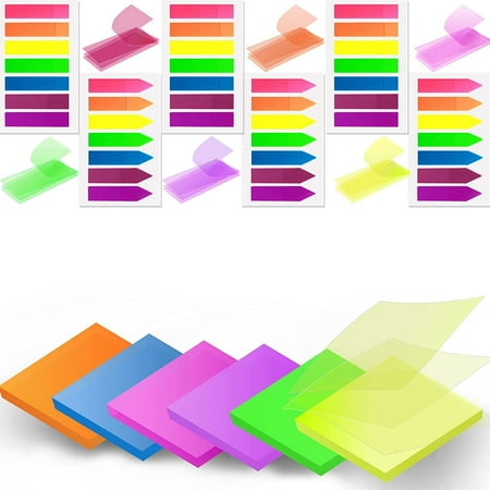 1140 Pieces Transparent Sticky Notes Pads Set， Clear Self-Adhesive ...