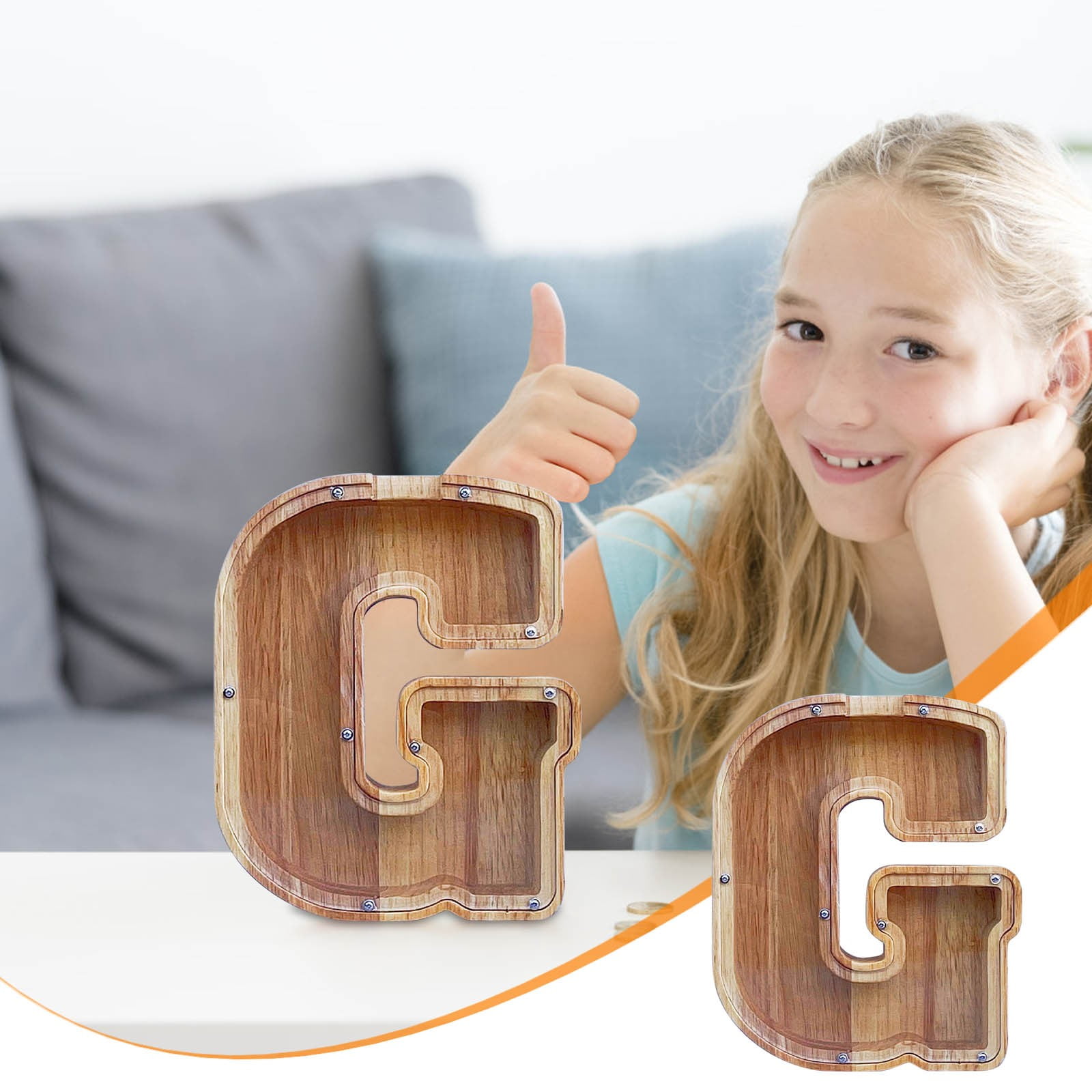 Click here for Weibbin Wooden Letter Piggy Bank For Kids Boys Gir... prices
