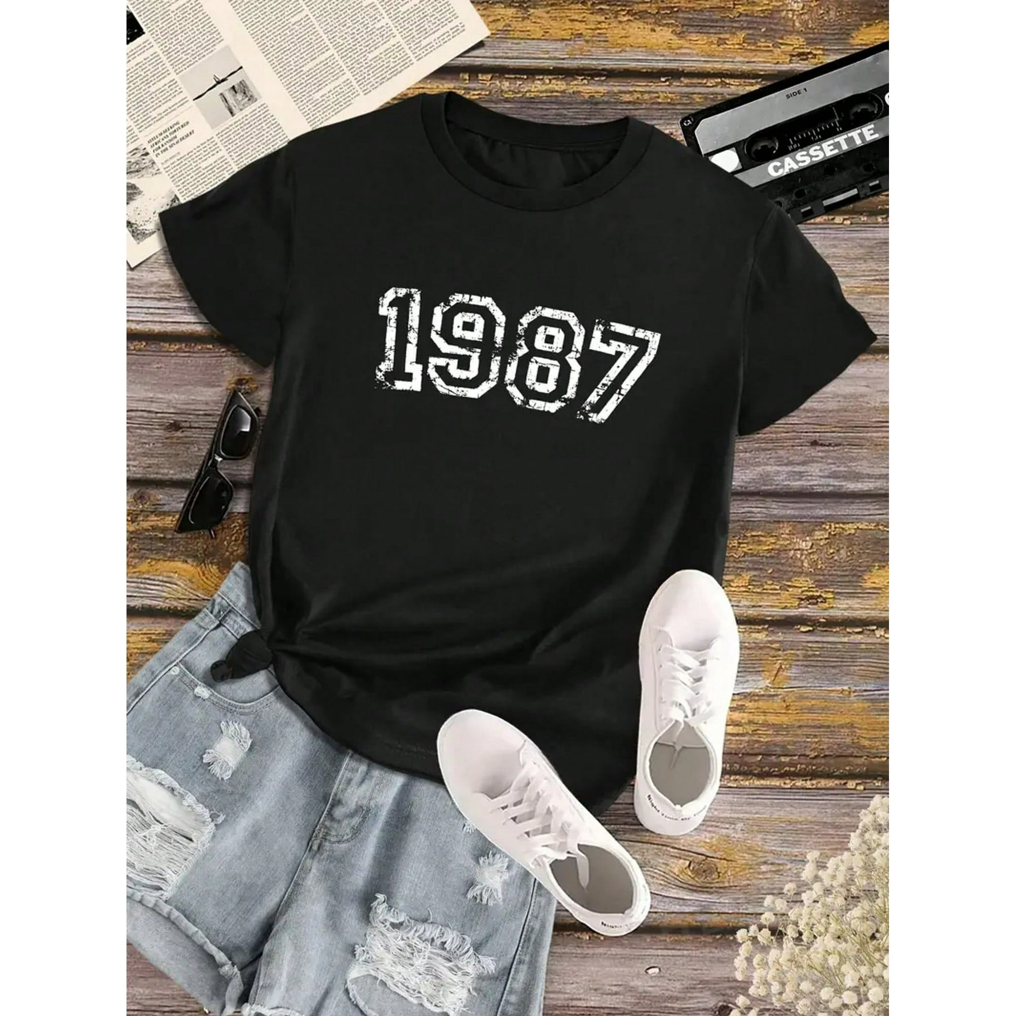 Click here for Generic Womens 1987 Printed T-Shirt  100 Cotton  S... prices
