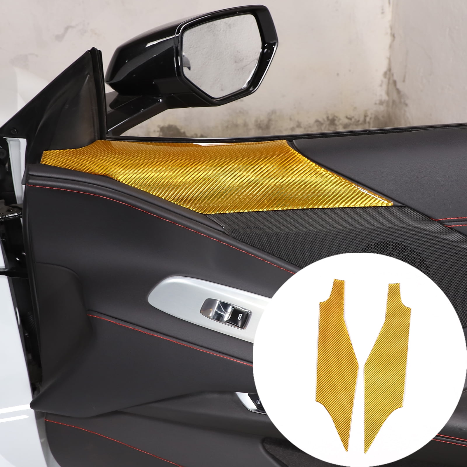 TINKI Real Carbon Fiber Inner Door A Pillar Lower Panel Sticker Compatible with Chevrolet ...