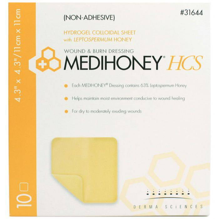 Derma Sciences 31644 Medihoney Dressing Hydrogel Colloidal Sheet, Non ...