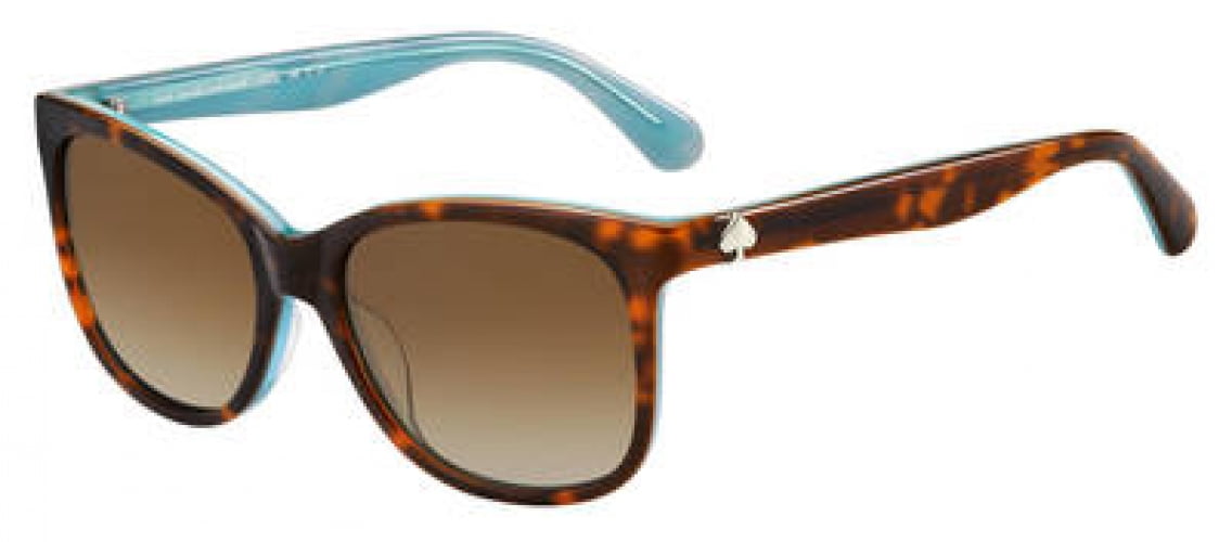 Kate Spade Ks Danalyns Plastic Womens Square Polarized Sunglasses Havana Aqua 54mm Adult