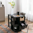 "CAIDI 24"" Rotating End Table with Storage, Magazine Rack and Drawers ...