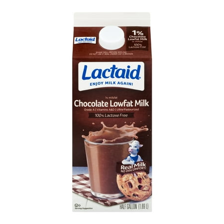 Lactaid 100% Lactose Free Lowfat Chocolate Milk .5 Gal Carton - Walmart.com