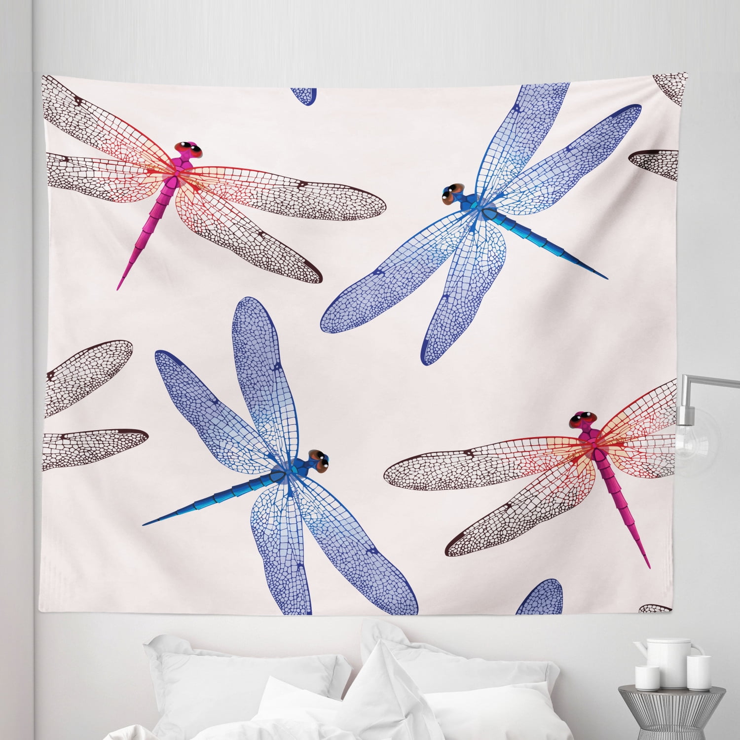 Animal Art Tapestry, Dragonfly Forms High Detailed Ornate Irregular ...