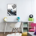 Stupell Industries Dynamic Racecar Driving Gray Framed Giclee Art ...