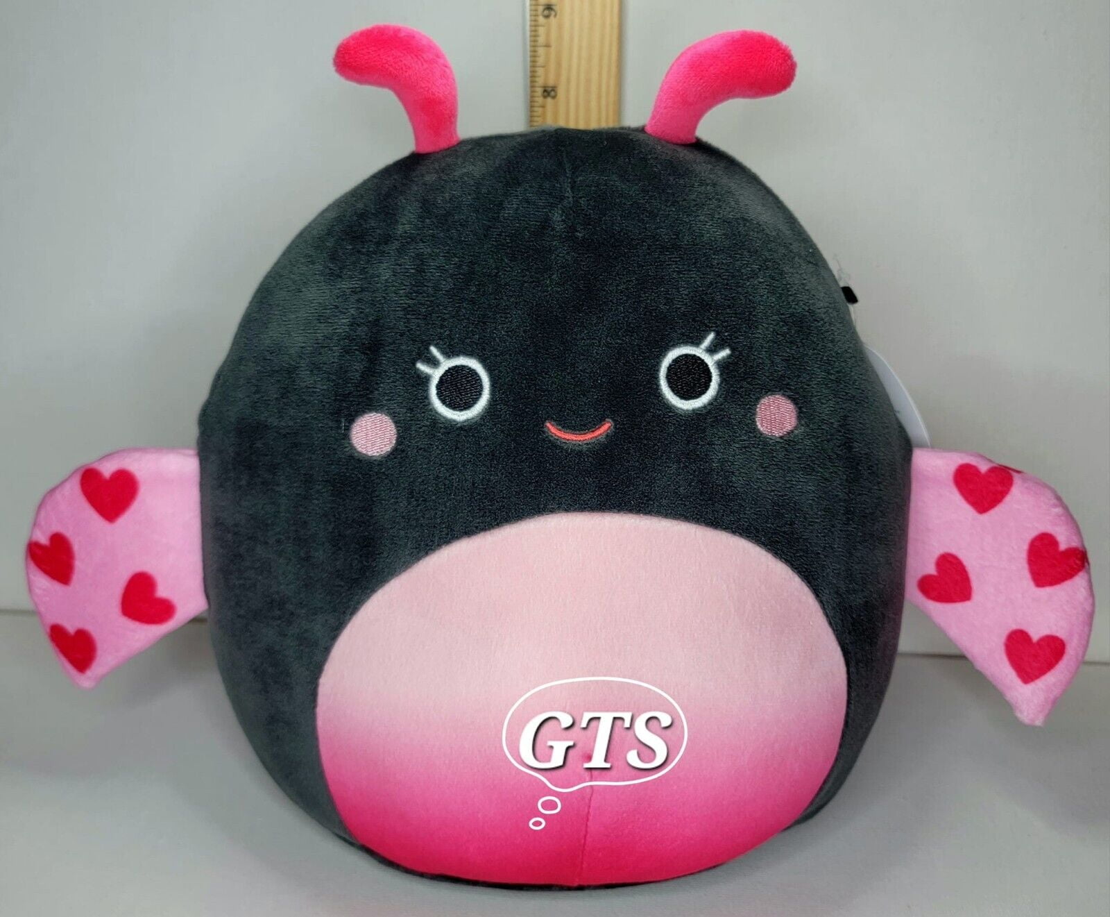 Squishmallow 8" Ladee Ladybug Soft Black Pink Valentine Heart Wing ...