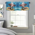 Curtain Valance for Windows, Sea Cow with Swimming Ring Sunglasses ...