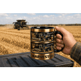 2D Flat Mug, Combine Harvester Mug Black Gold Farm Machinery Gift for ...