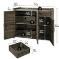 Dextrus Outdoor Home Rattan Wicker Storage Cabinet, Weather-proof Bar ...