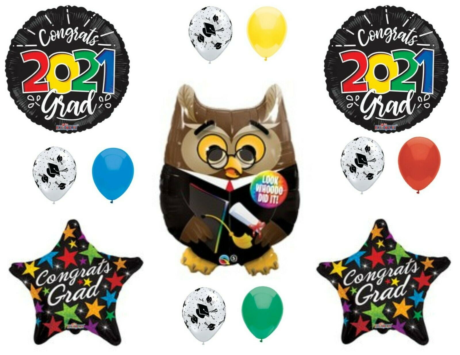 Wise Owl CLASS OF 2021 Graduation Party Balloons Decoration Supplies ...