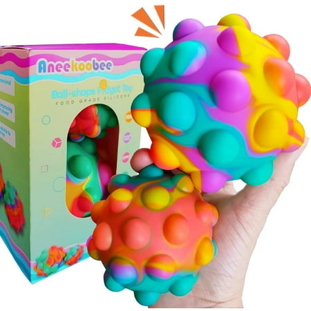 2 Pack Large and Standard Size pop it Stress Ball, Poppit Fidget Toys ...