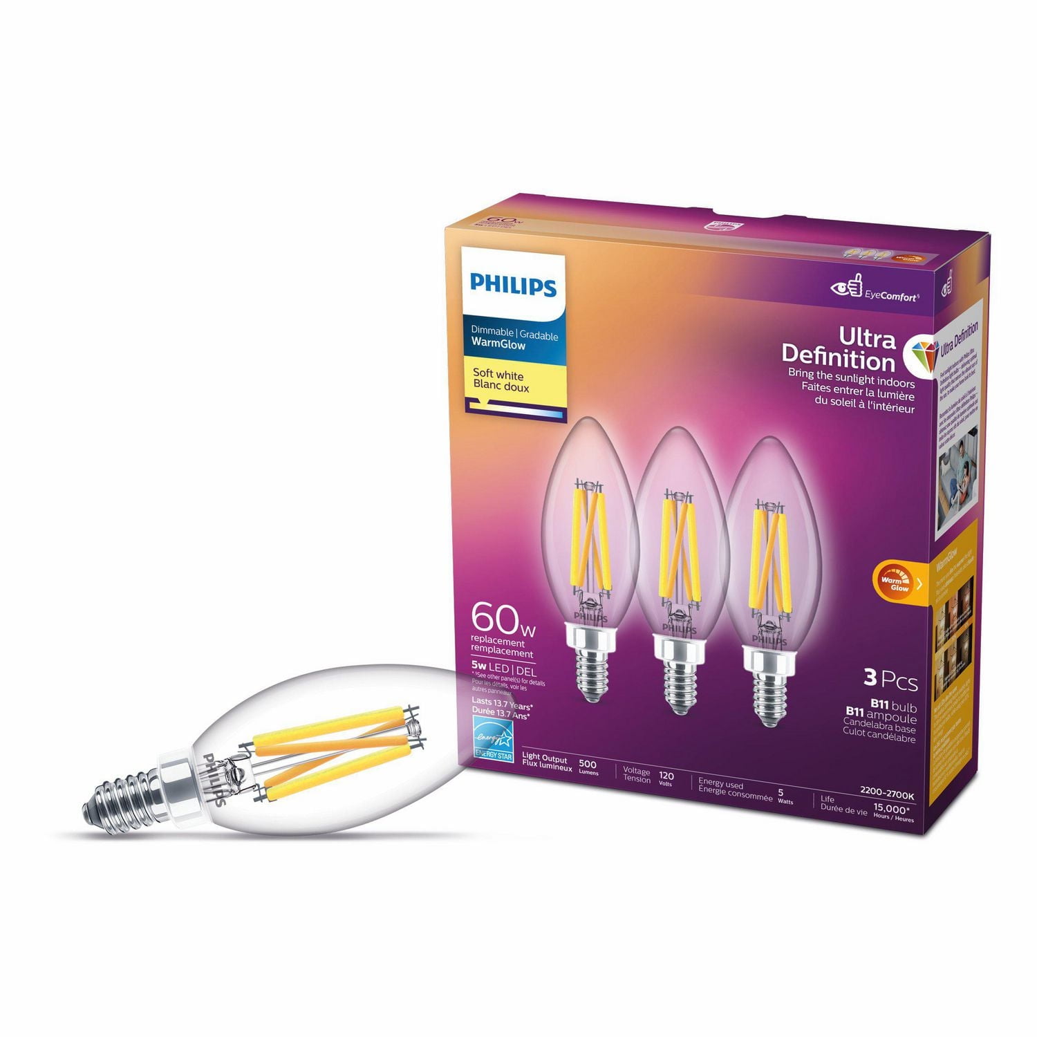 Click here for Philips Ultradefinition Led B11 E12 60w Equivalent... prices