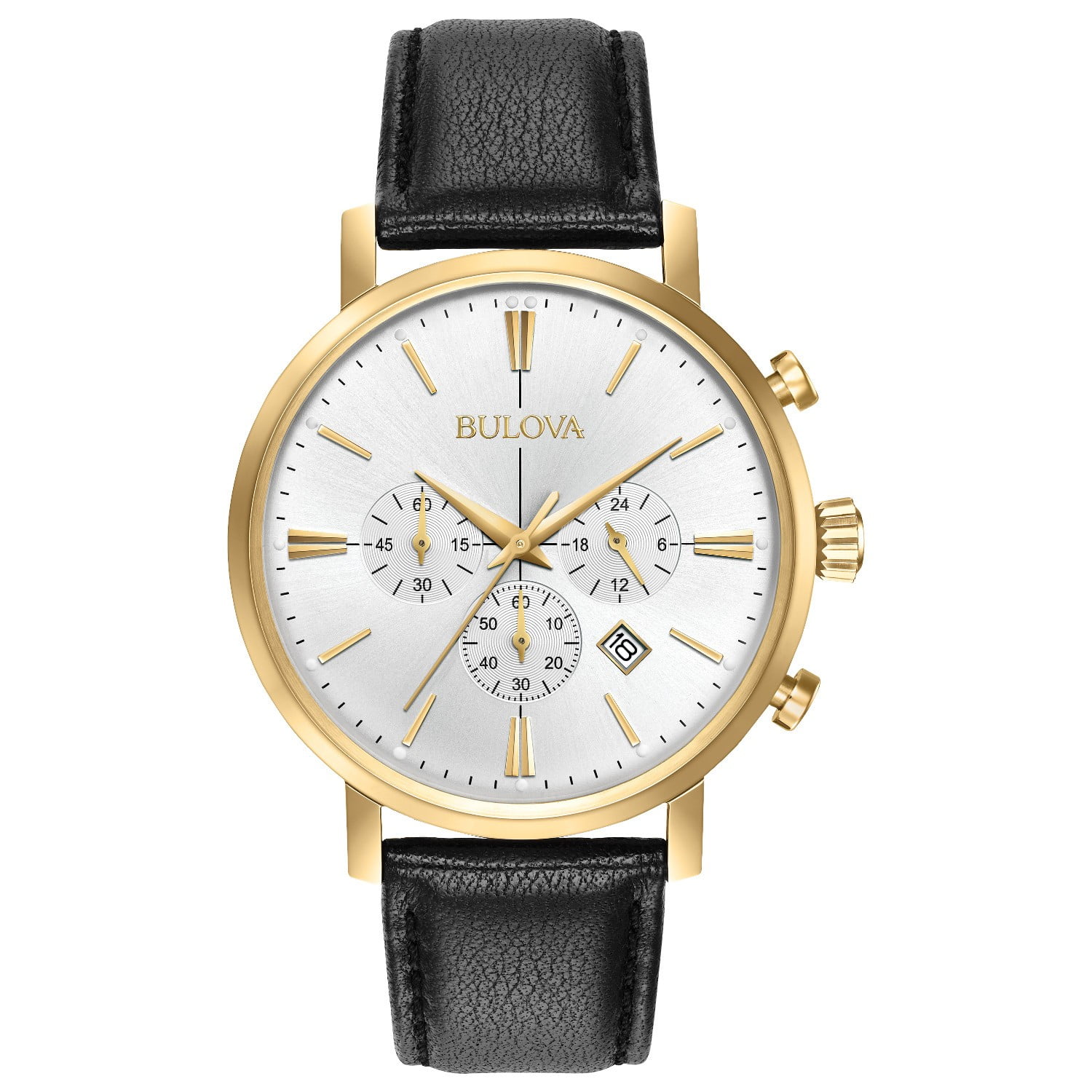 Bulova Men's Chronograph Watch with Black Leather Strap - Walmart.com