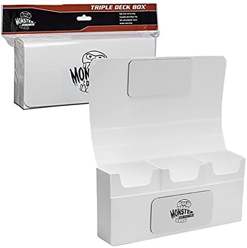 Monster Protectors Trading Card Triple Deck Storage Box, White, Self ...