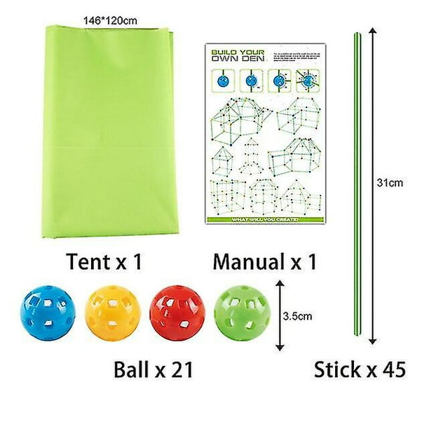 Kids Fort Building Blocks Kit Construction Castles Build Toy Tunnels T ...