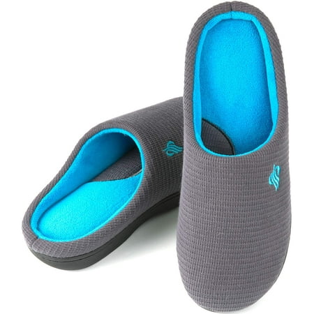 Mens Classic Two-Tone Slippers, Comfy Memory Foam House Shoes | Walmart ...