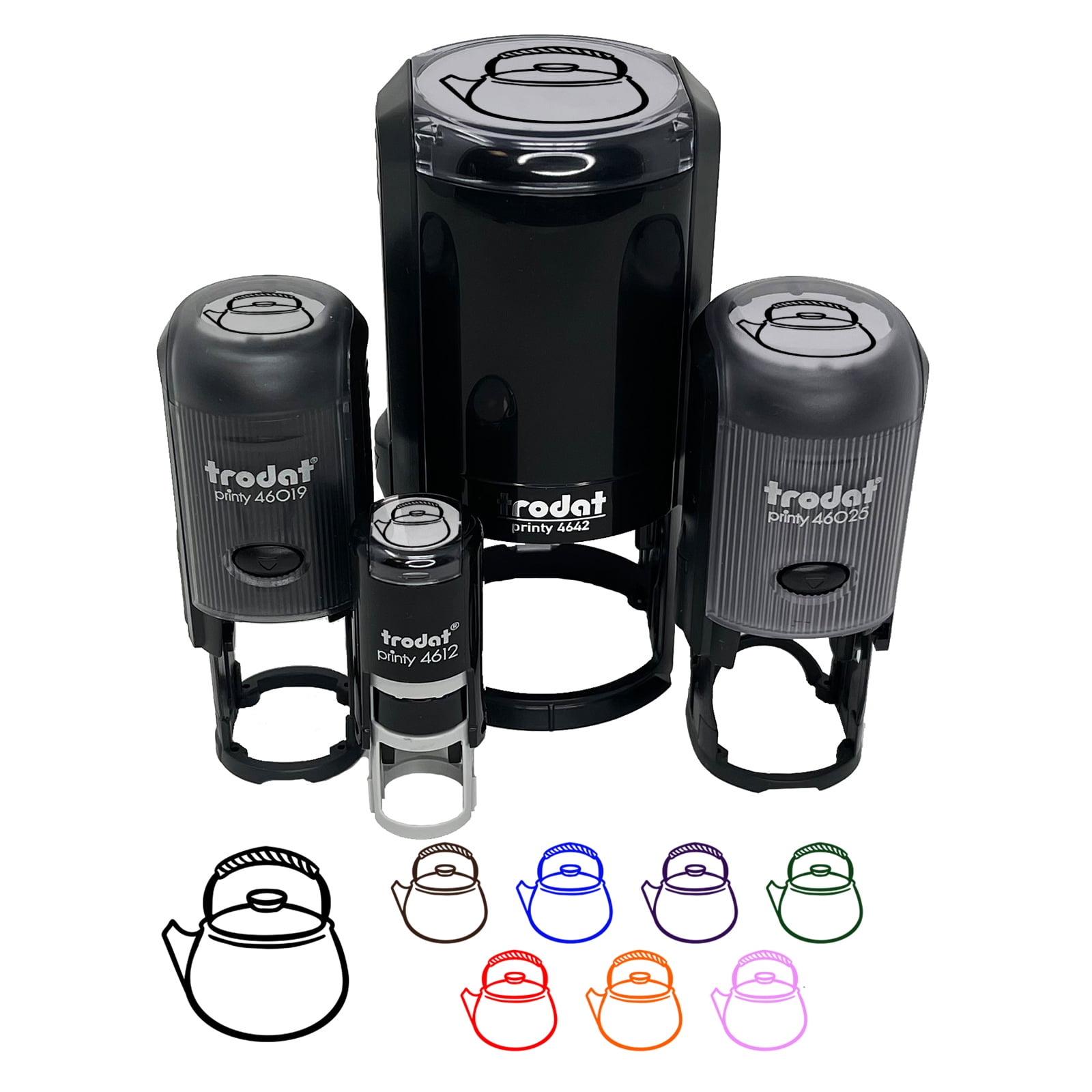 Classic Sweet Teapot Kettle Green Tea Self-Inking Rubber Stamp Ink ...