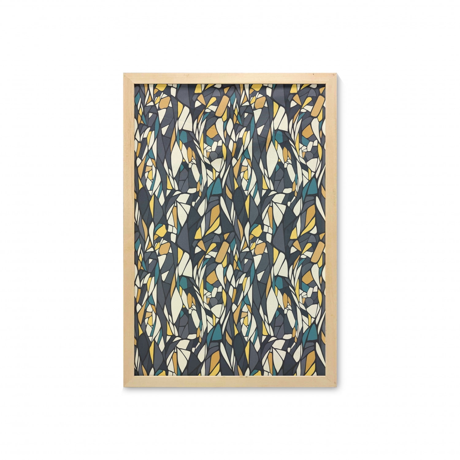 Abstract Wall Art with Frame, Fractal Formless Trippy Shapes in ...