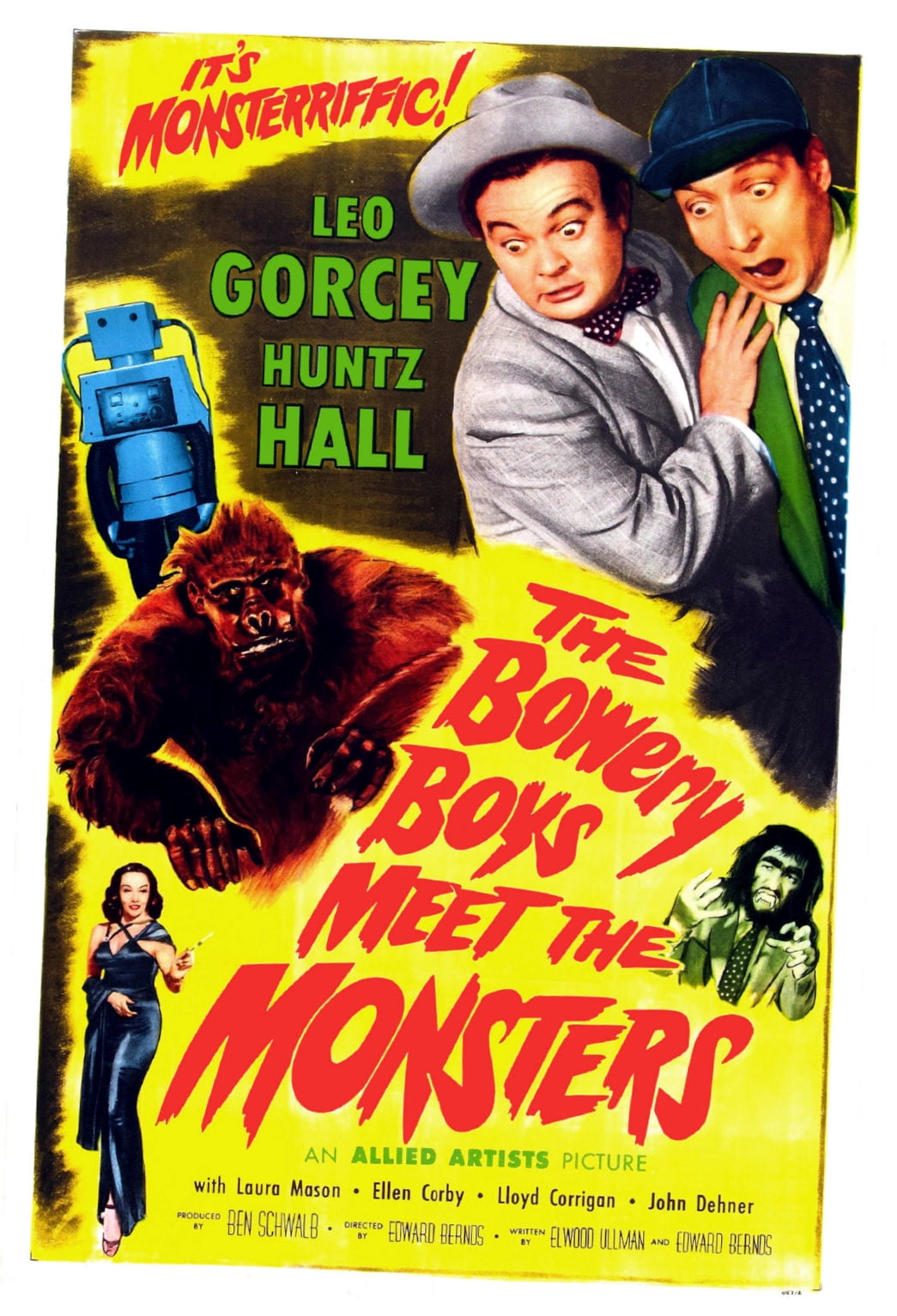 Bowery Boys Meet The Monsters, The Movie Poster 16in x 24in 16x24 ...
