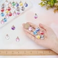 40Pcs Glass Ball Pendants with Glitter Sequins and CCB Plastic Findings ...