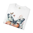 Butterfly Floral Print T-Shirt Botanical Design Unisex Heavy Cotton Tee ...