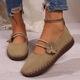 Bkhluea Women Front Fabric Flower Lace Up Stitch Detail Casual Flat ...