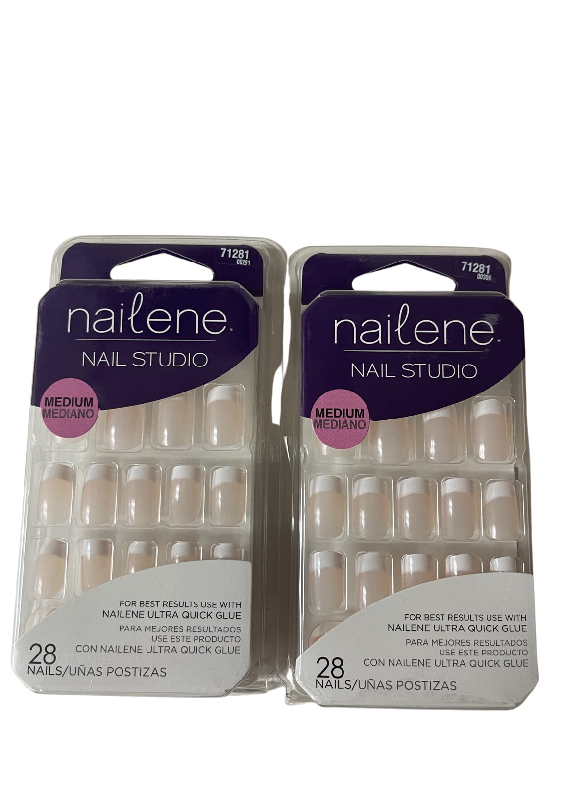 Nailene Nail Studio French Nails Medium Length 71281 - 2 Pack - Walmart.com