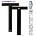 T Square (2 Pack) T Ruler, 12 inch Metal Carbon Steel Ruler, Double ...