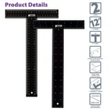 T Square (2 Pack) T Ruler, 12 inch Metal Carbon Steel Ruler, Double ...