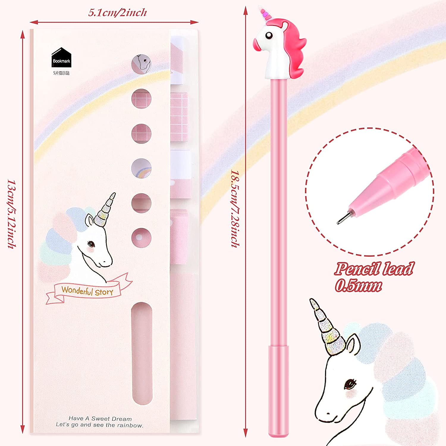10 Pieces Cute Unicorn Pens Unicorn Design Gel Ink Pens Kawaii Writing ...