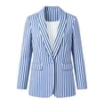 APEXFWDT Striped Blazer Women Long Sleeve Business Casual Work Jackets ...