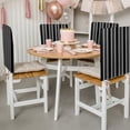 Black White Stripes Chair Back Covers Set of 8 Modern Minimalist Ink ...