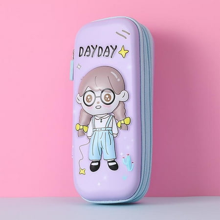3d Cartoon Cute Girls Pencil Case Three Layer Large Capacity Pencil Box ...