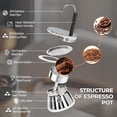 Uncoated 4 Cup Single Tube Moka Pot 304 Thickened Stainless Steel Mini ...