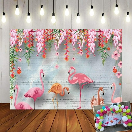Summer Hawaiian Luau Party Photography Backdrops Pink Flamingos Theme ...