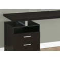 Monarch Computer Desk 60"L / Cappuccino / Silver Metal - Walmart.com