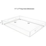 Isaac Jacobs 11x17 Clear Acrylic Tray with Cutout Handles - Walmart.com