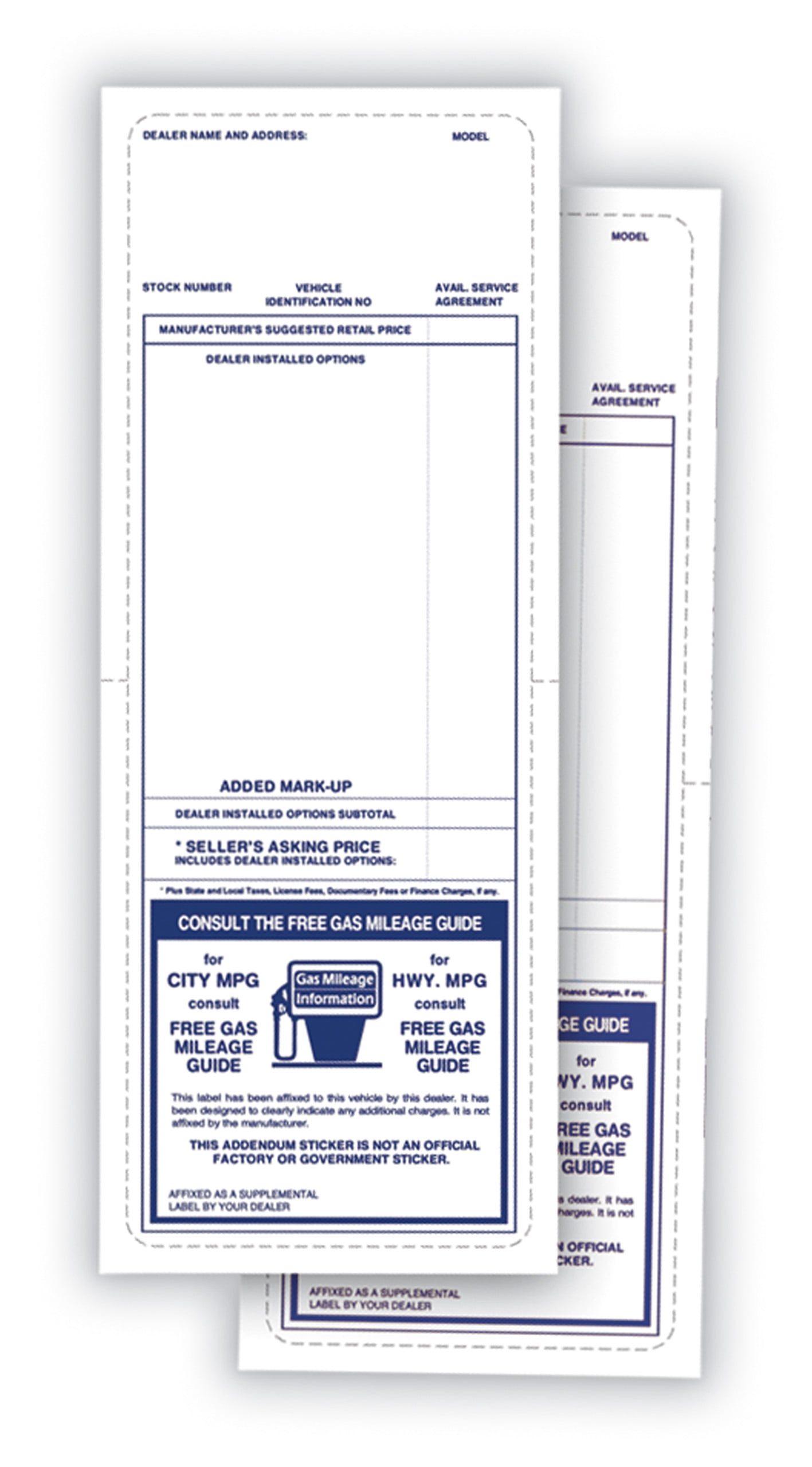 Addendum Sticker - Blue - 3 3/4"W x 10 1/2"L - Pack of 100 - Walmart.com