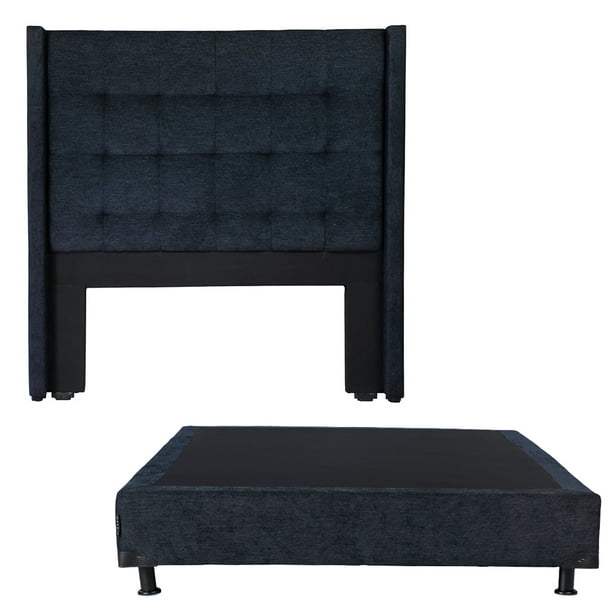 Box Base Cama Individual + Cabecera Titan Azul | Walmart en línea