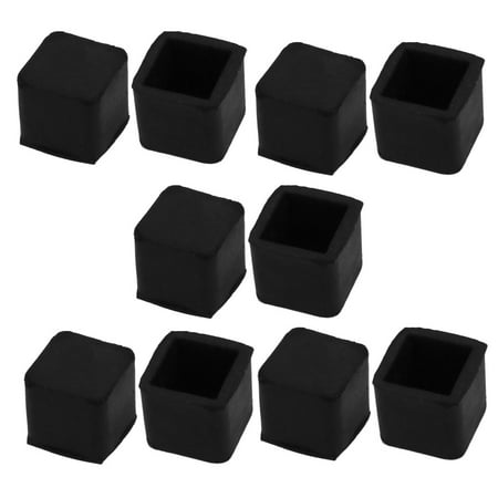 10Pcs Furniture Table Chair Square Rubber Leg Tip Cap 15mm x 15mm ...