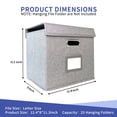 2 Pack Hanging File Folder Box with Lid, Durable Letter Size Filing ...