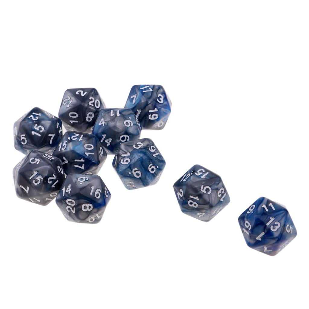 10PCS Polyhedral Set Multi-sided D20 for Game, Numbers 1-20, Doubles ...