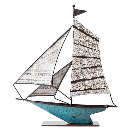 Wrought Iron Sailing Ship Model, Vintage Handmade Sailboat Model ...