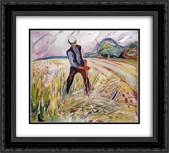 Edvard Munch 2x Matted 22x20 Black Ornate Framed Art Print 'The ...