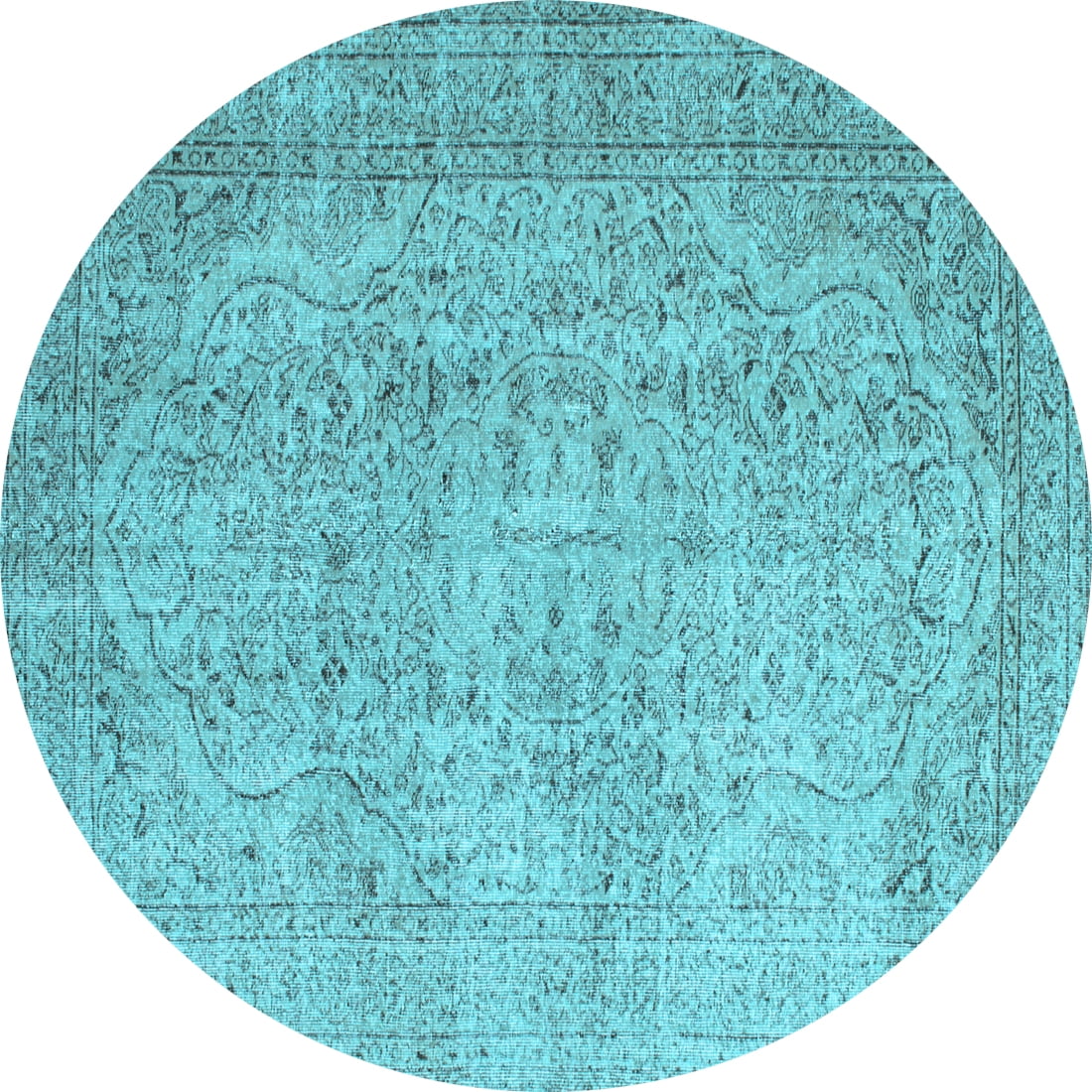 Ahgly Company Indoor Round Abstract Light Blue Contemporary Area Rugs ...