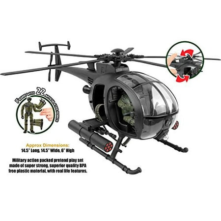 Click N' Play Military Attack Combat Helicopter with Helipad 48 Piece ...